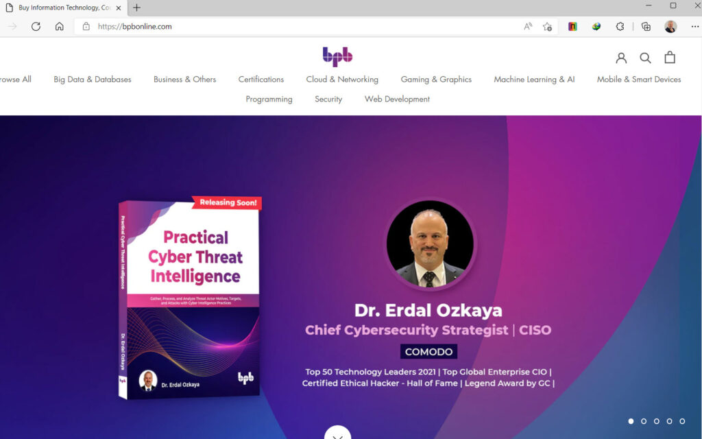 Practical Cyber Threat Intelligence – New Book (17th) - Dr. Erdal Ozkaya